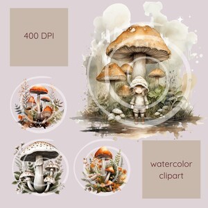 25 Watercolor Fall Forest Clipart Autumn Clipart Mushroom - Etsy