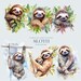 Watercolor Sloth Png, Cute Sloth Png Illustration, Animals Watercolor ...