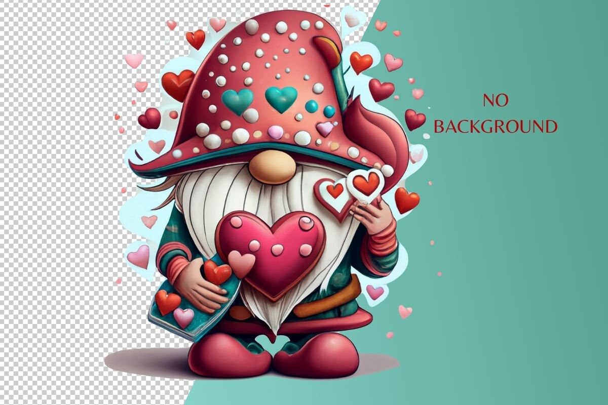22 Cute Valentines Gnome Clipart for a Cuteness Overload Gnome 3D ...