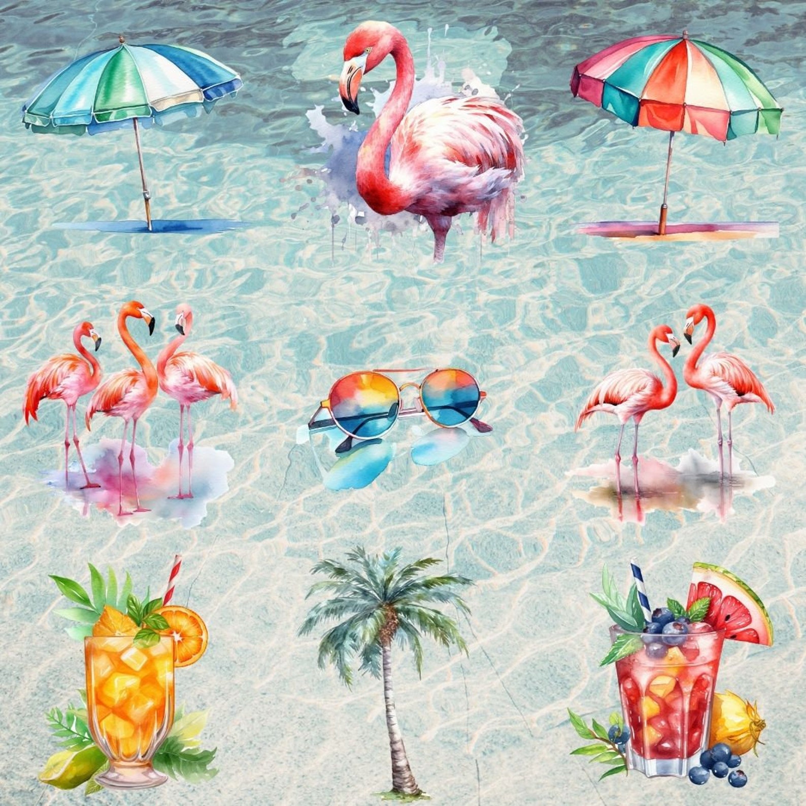 Printable Pool Party Clipart, Flamingo Pool Party Clipart Collection ...