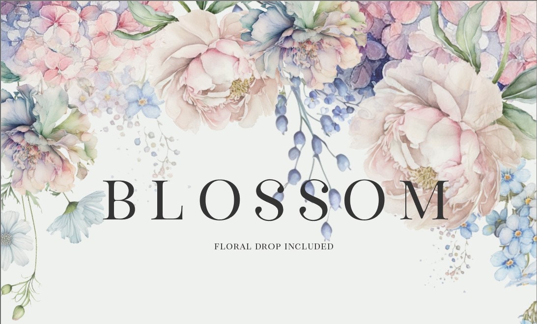 Watercolor Periwinkle Flower Clipart, Floral Arrangements (PNG) - Etsy