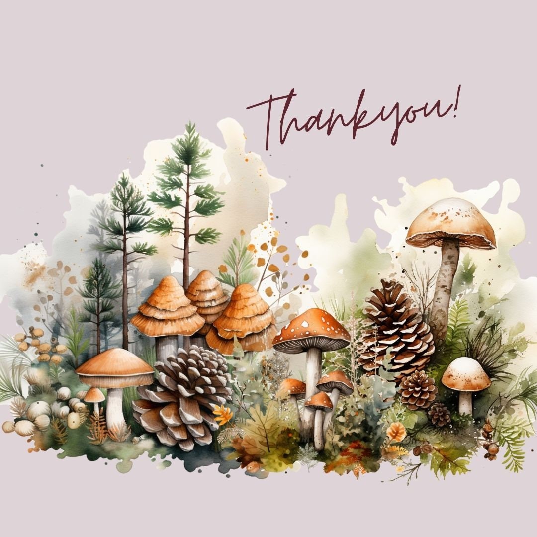 25 Watercolor Fall Forest Clipart Autumn Clipart Mushroom - Etsy