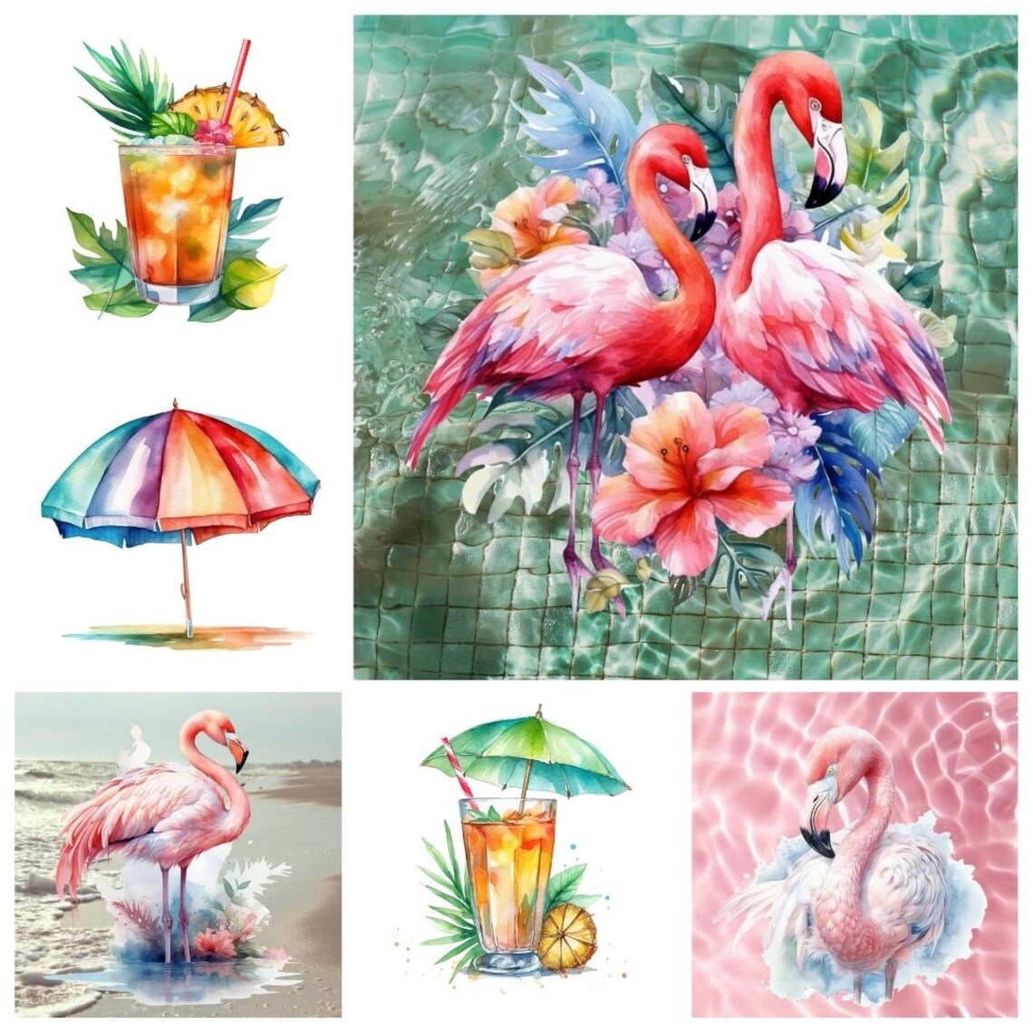 Printable Pool Party Clipart, Flamingo Pool Party Clipart Collection ...