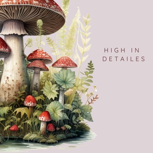 Autumn Mushrooms Watercolor Clipart, Fall Clipart, Commerciale Use ...