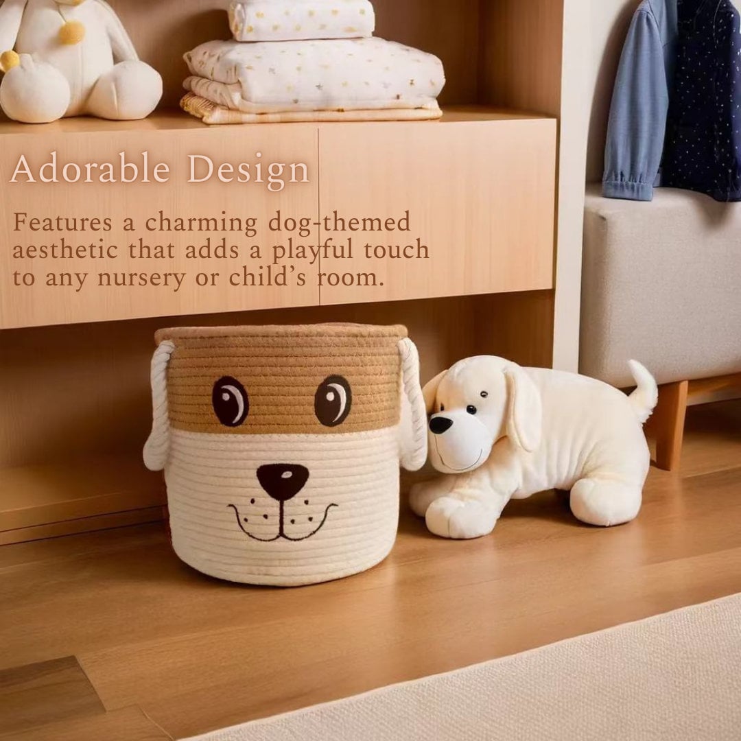 Dog Woven Basket With Handles, Toy Storage Basket, Baby Gift Basket ...