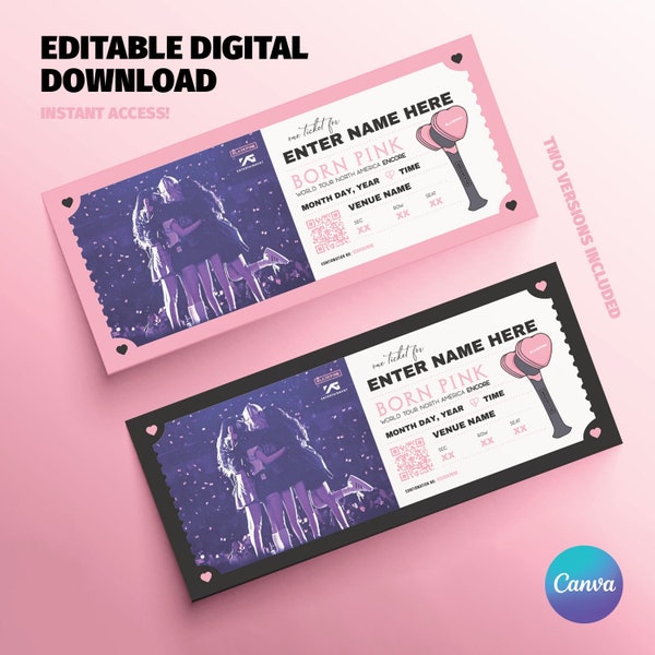 World Tour Ticket Template - Etsy