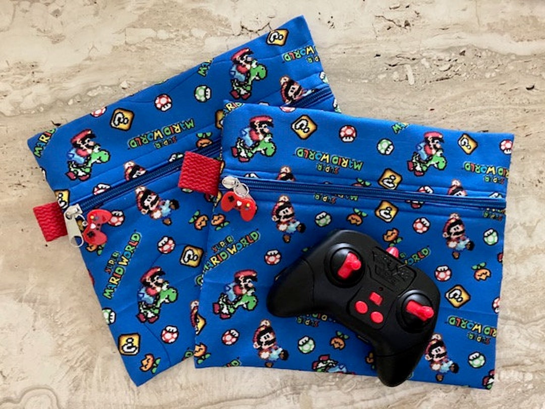 Mario World Controller Pouch Super Mario Gaming Zippered Pouch Fully ...