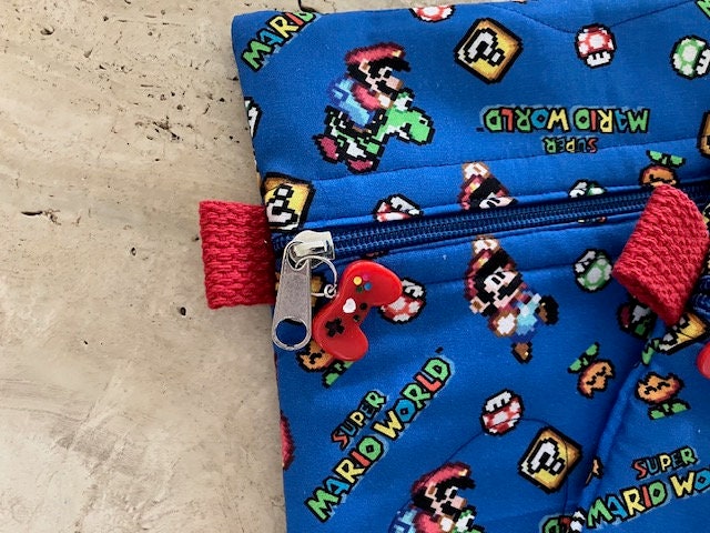 Mario World Controller Pouch Super Mario Gaming Zippered Pouch Fully ...