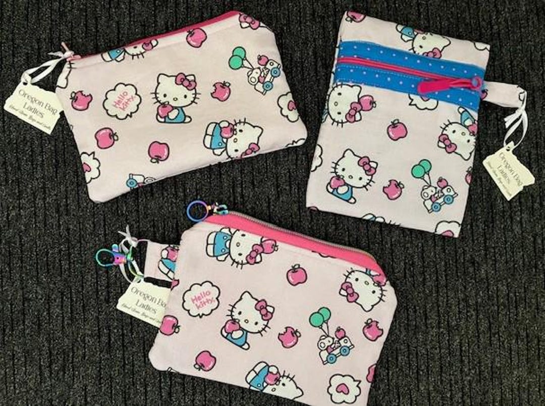 Hello Kitty Pastel Pink Zippered Pouches Fully Lined Coin Purse ...