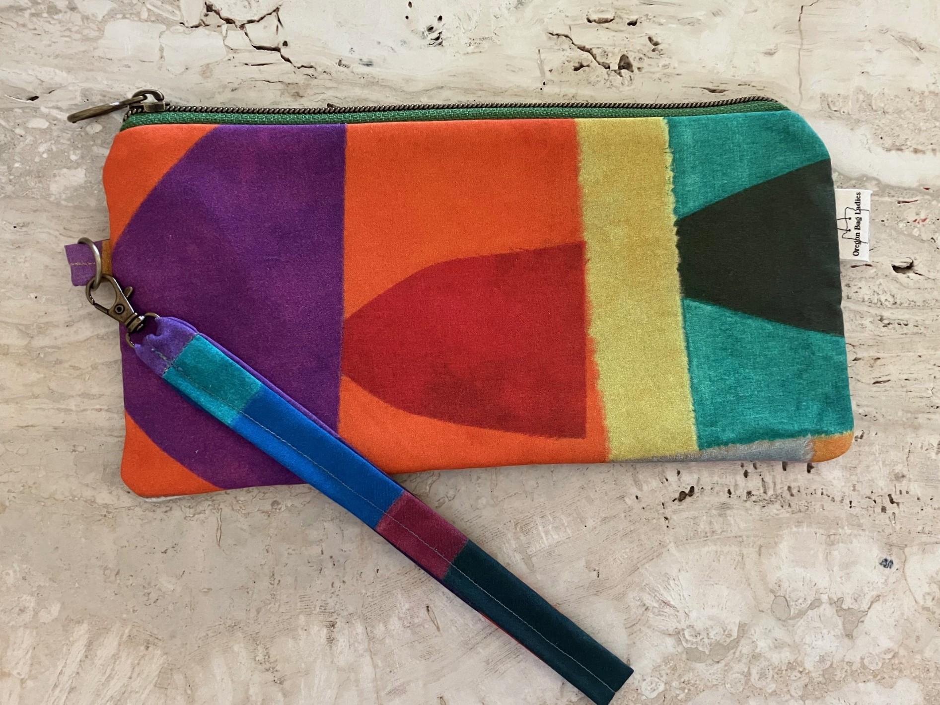 Mid-century Graphics Zippered Pouch: Colorful Small Purse With Strap - Etsy