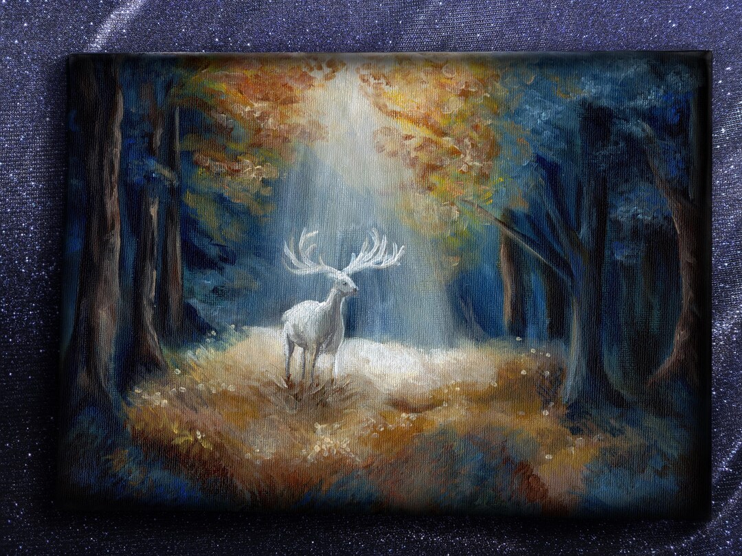 Acrylic Original Fantasy Art: Stag Lord of the Forest 30x20cm - Etsy