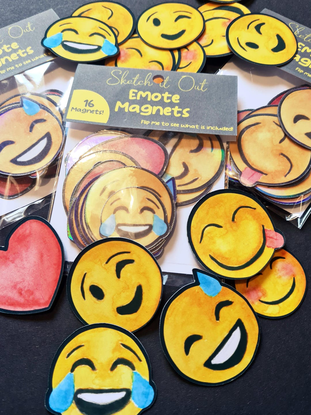 Holographic Emoji Magnets - Packet of 16 With 6 Different Designs - Etsy