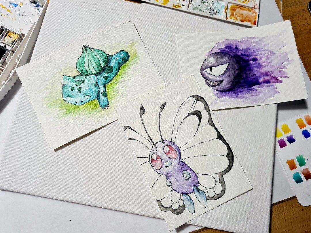 Pokemon Original Watercolour Drawing - Etsy