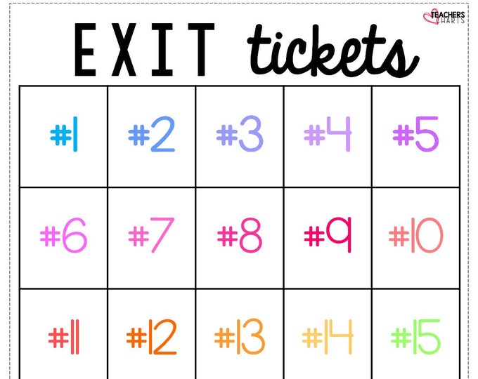 Exit Tickets Anchor Chart (30 Students)- 2' X 3' Tangible Item - Etsy