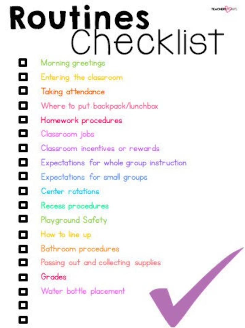 Classroom Routines Anchor Chart- Real, Tangible Item - Etsy