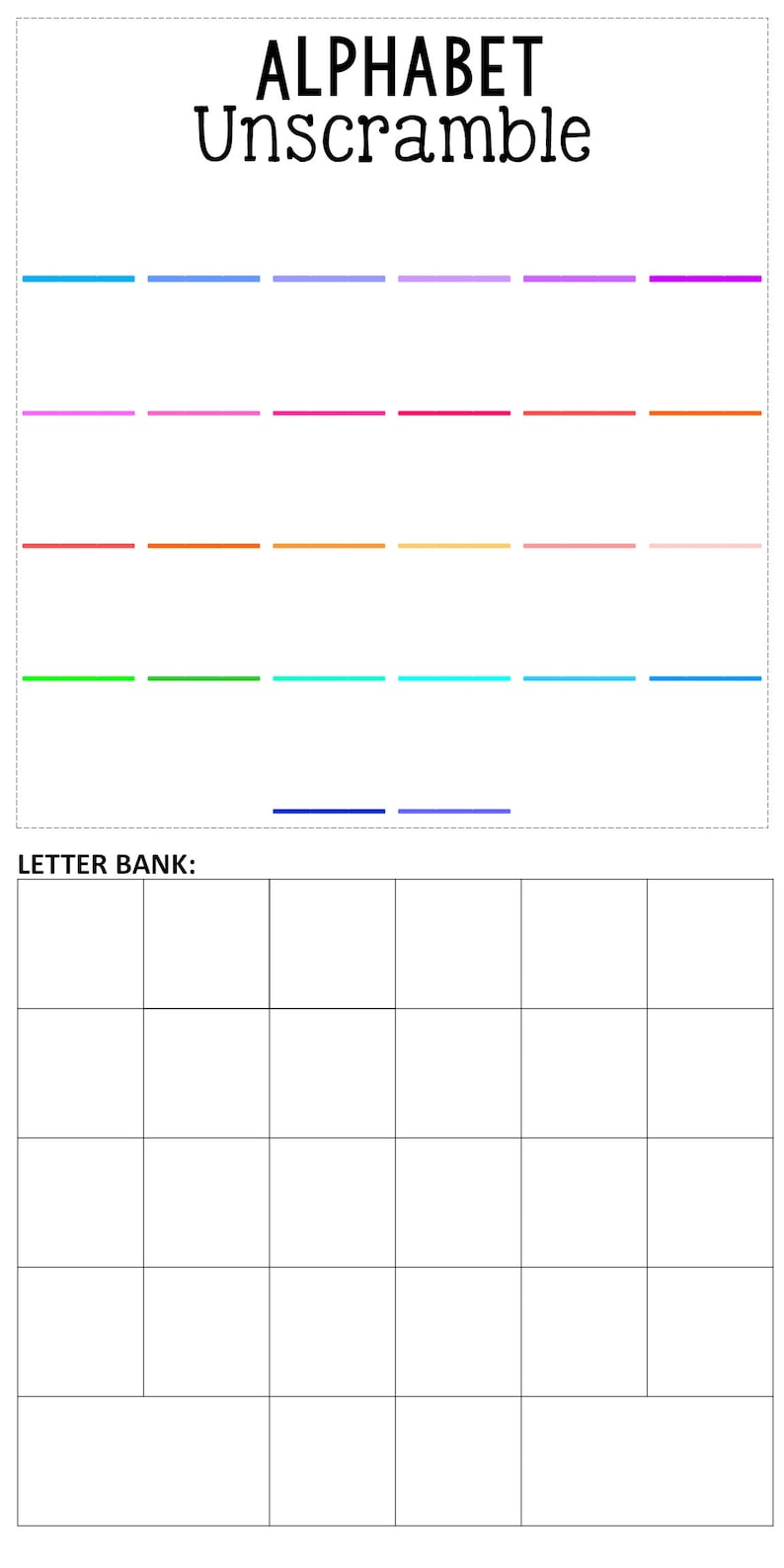 Alphabet Unscramble Interactive Anchor Chart 2' X 4' - Etsy
