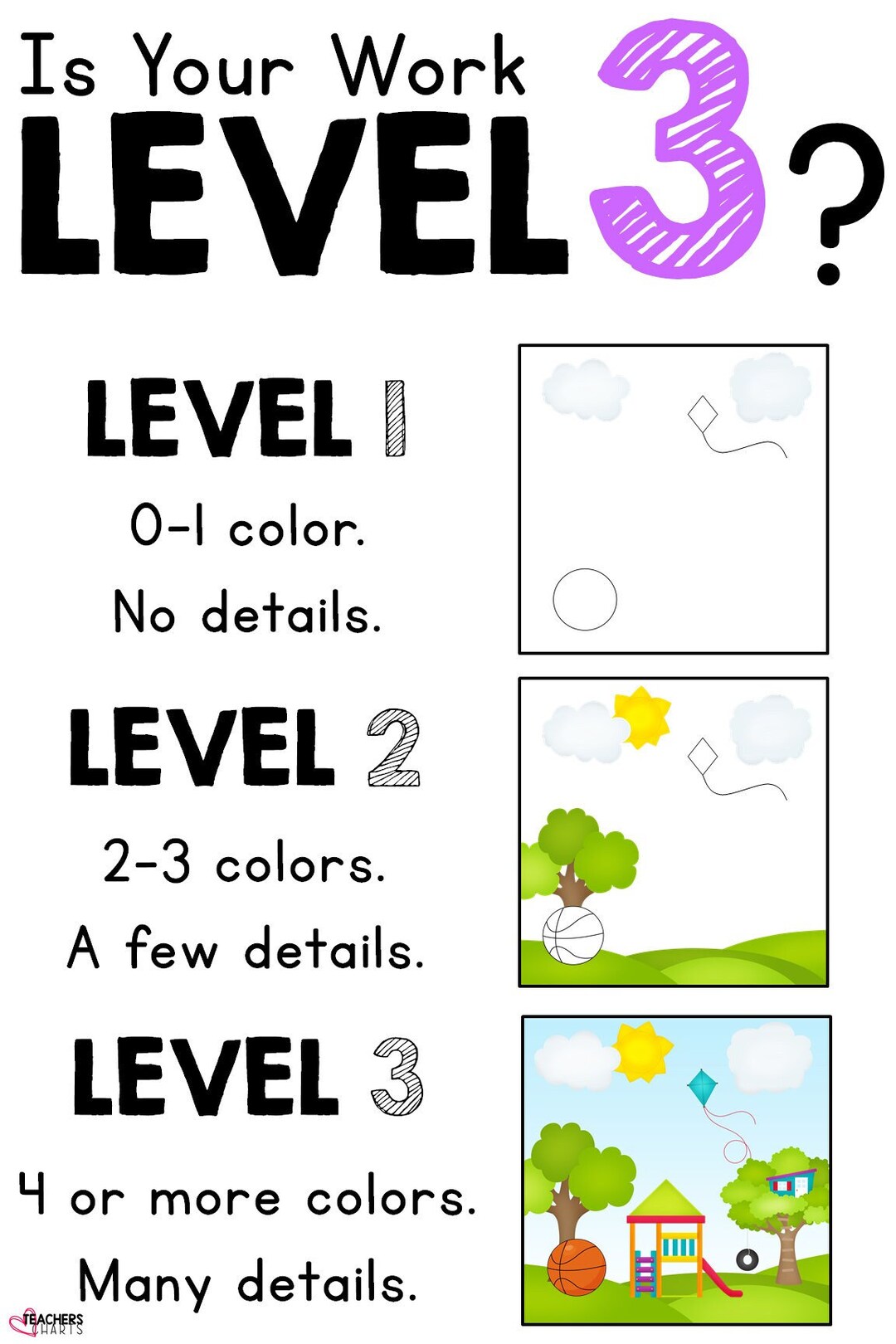 Level 3 Work Anchor Chart- 2' X 3' Tangible Item- Playground Theme - Etsy