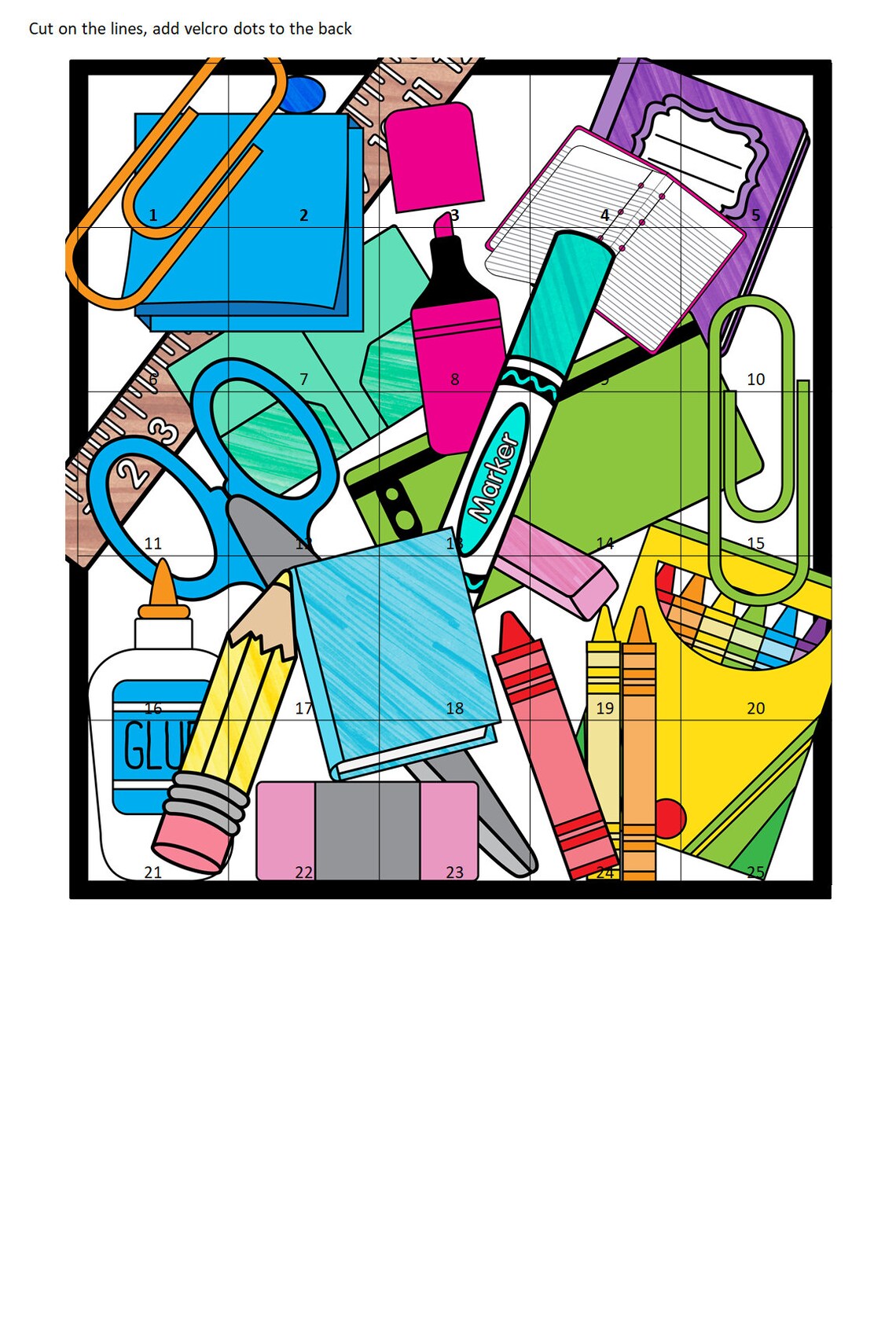 Reward Chart Poster: School Supplies Theme 3' X 2' - Etsy