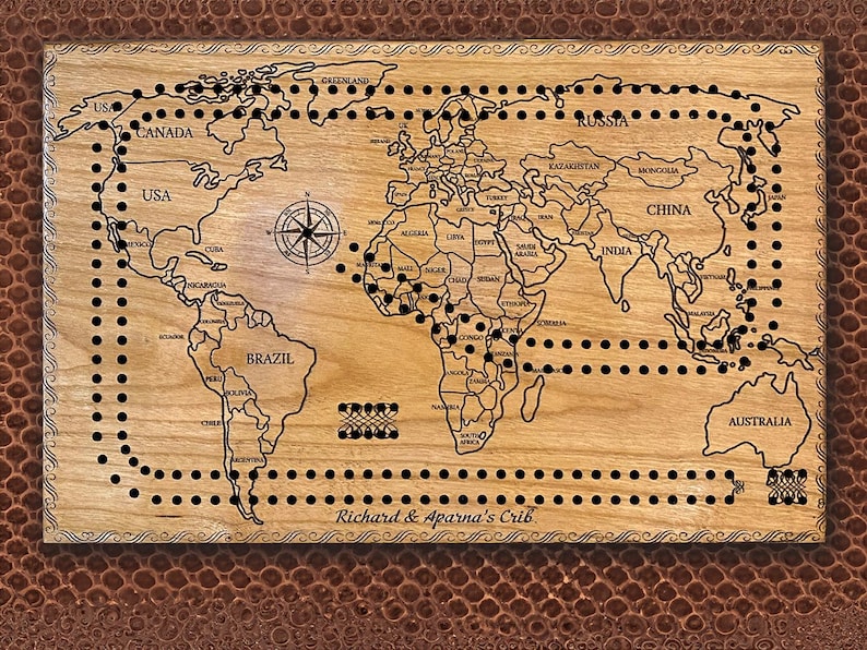Cribbage - World Map - Etsy