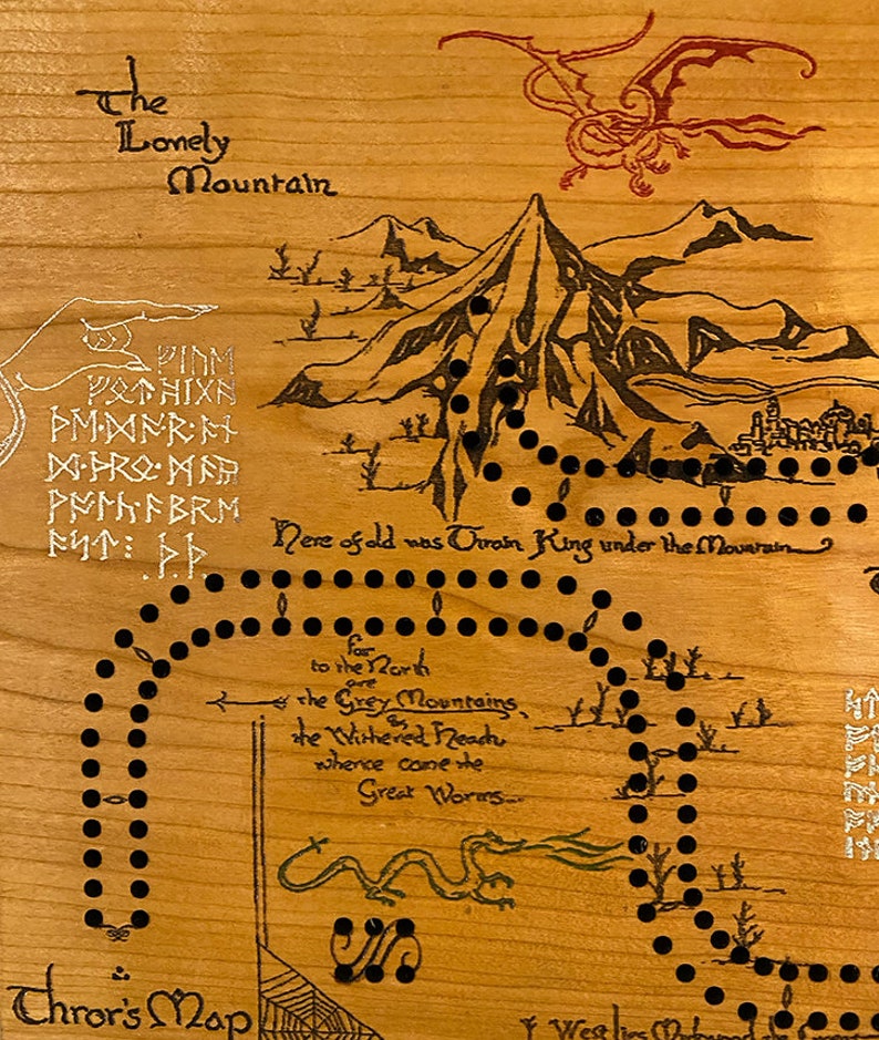 Hobbit Cribbage Thror's Map Custom Colored LOTR - Etsy