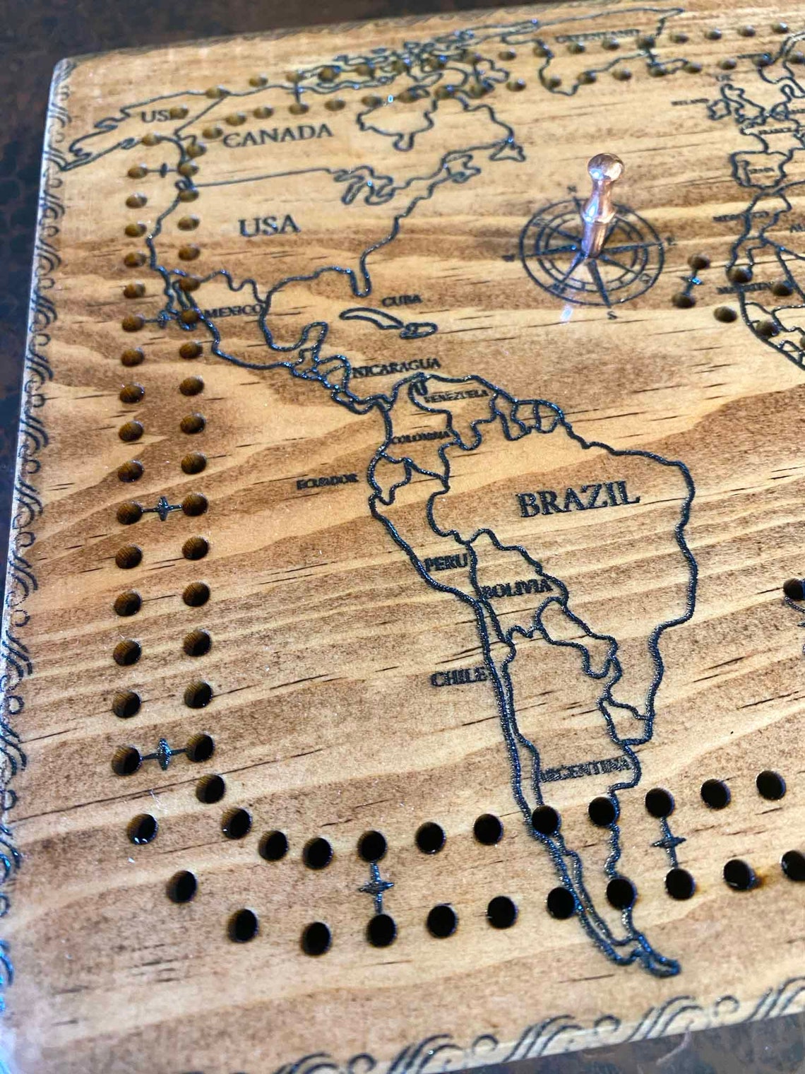 Cribbage World Map - Etsy