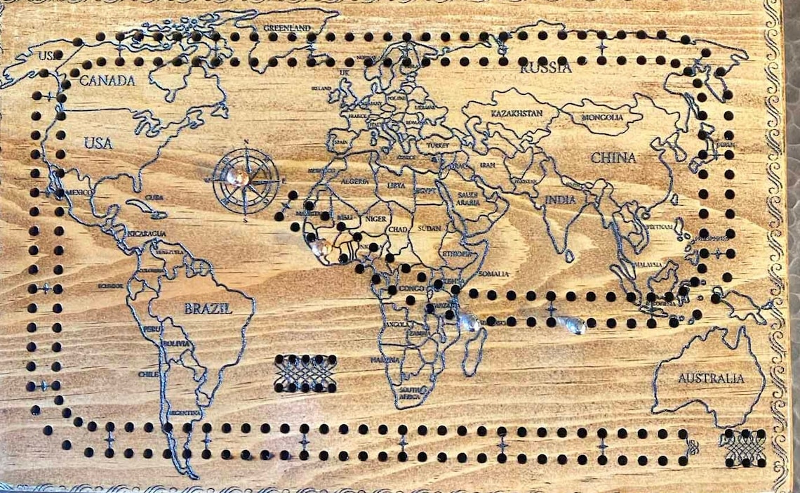 Cribbage World Map - Etsy