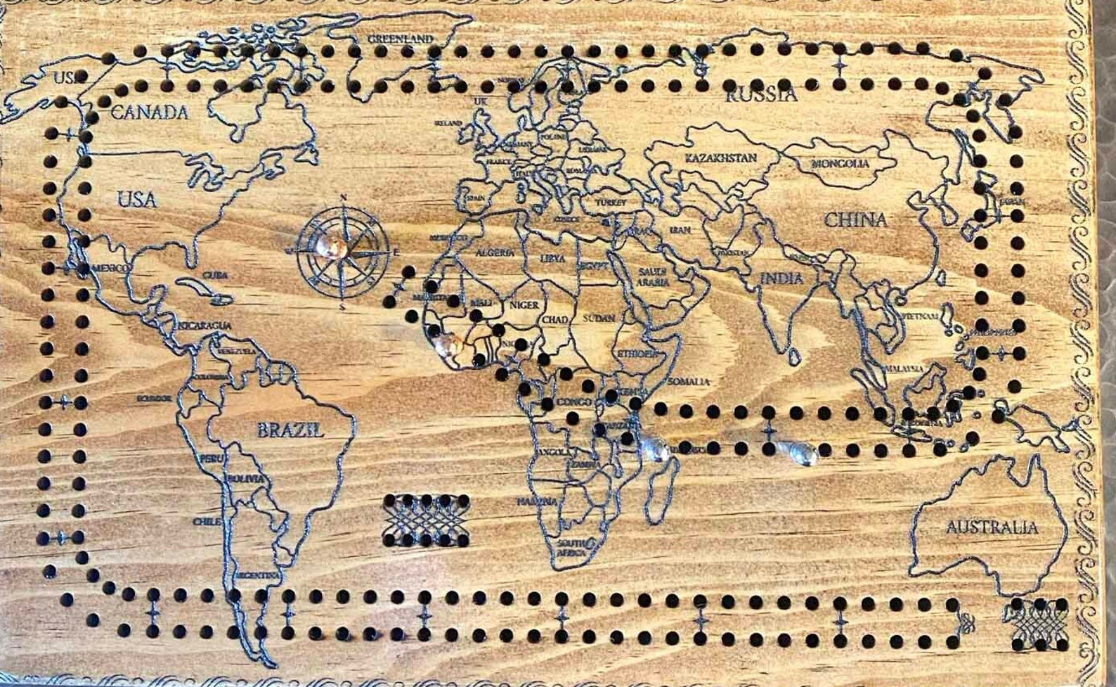 Cribbage World Map - Etsy