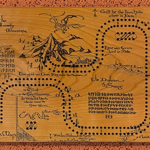 Hobbit Cribbage Thror's Map LOTR - Etsy Canada