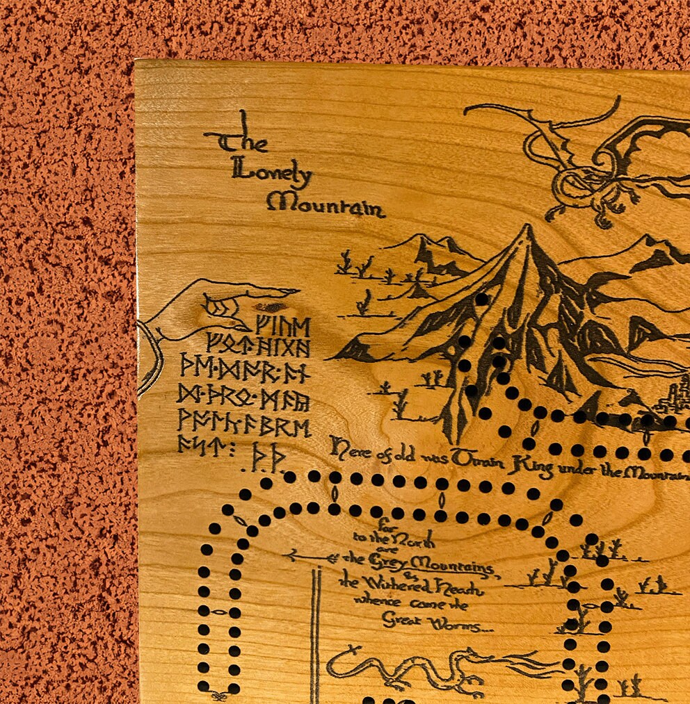 Fantasy Dwarven Treasure Map – Engraved Cribbage Board (adventure Style ...