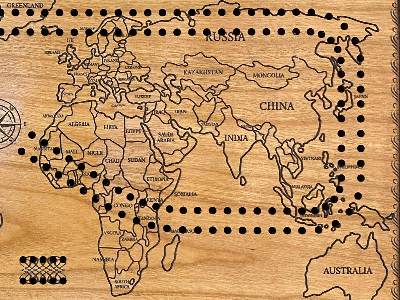 Cribbage - World Map - Etsy