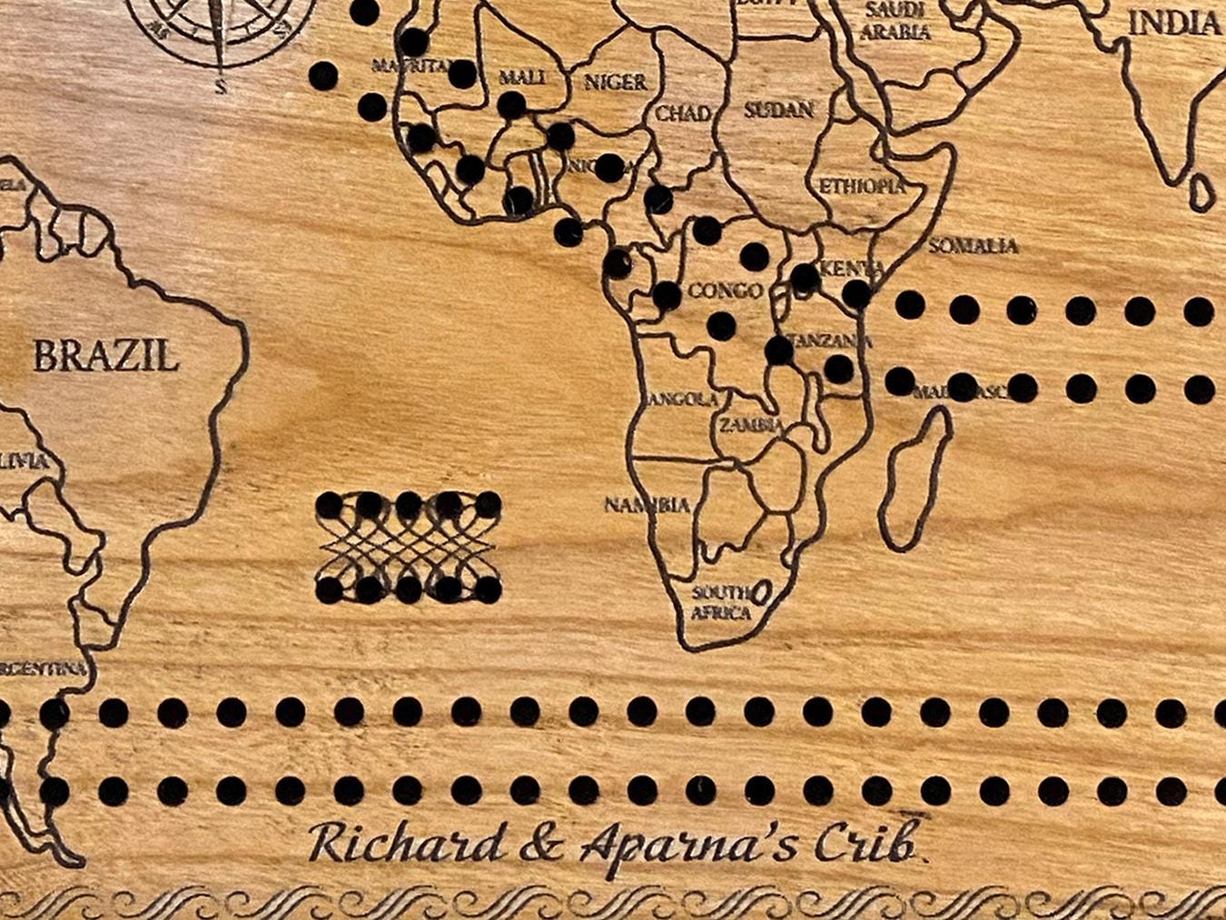 Cribbage - World Map - Etsy
