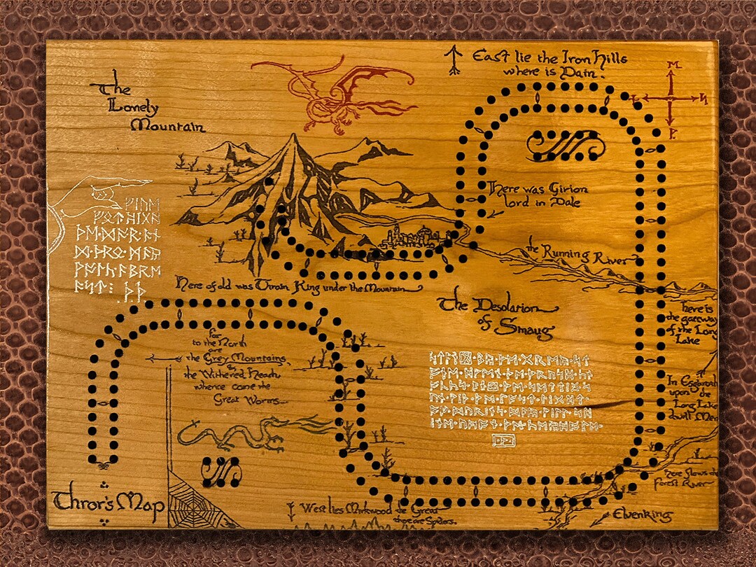 Hobbit Cribbage Thror's Map Custom Colored LOTR - Etsy Canada