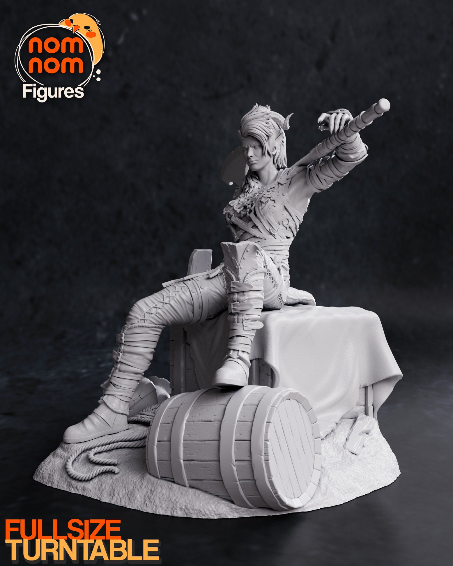 Karlach sitting Pose Statue or Model Kit Baldur's Gate D&D Figurine ...