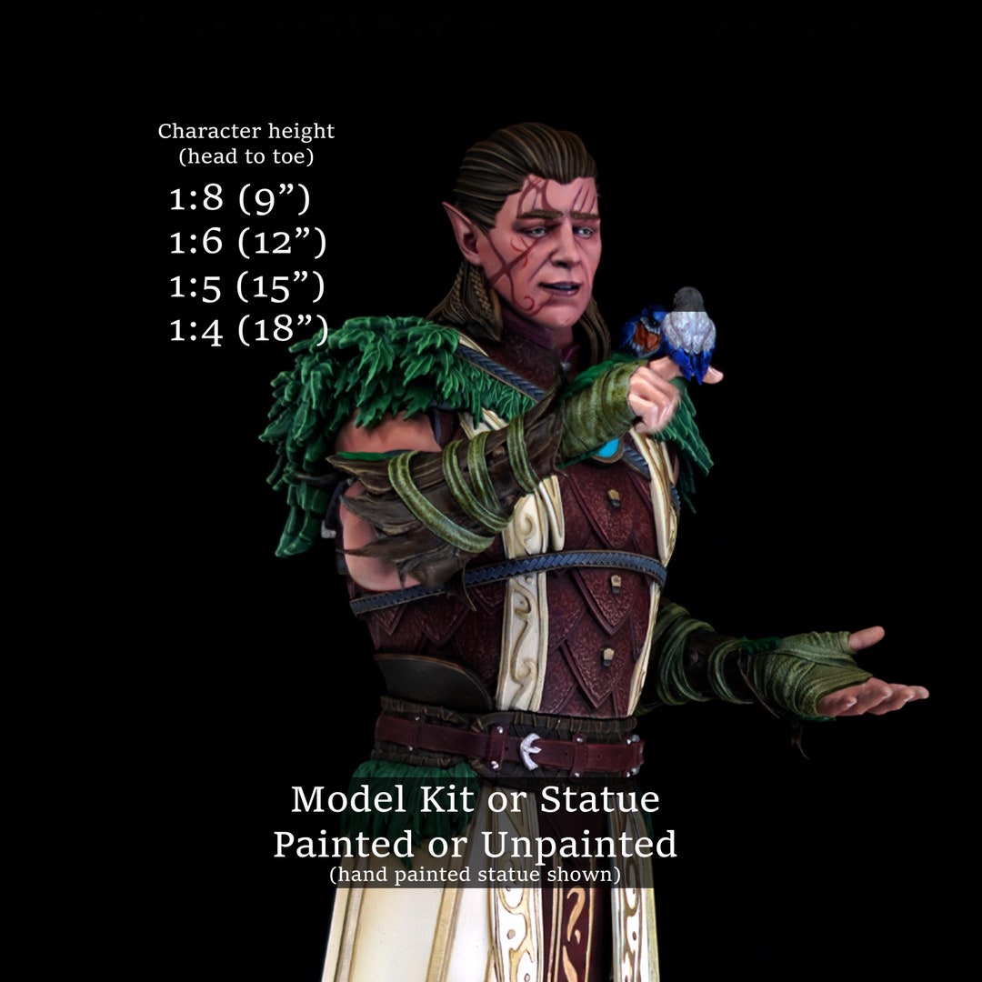 Wood Elf Druid Statue or Model Kit Fantasy RPG Figurine Various Sizes ...