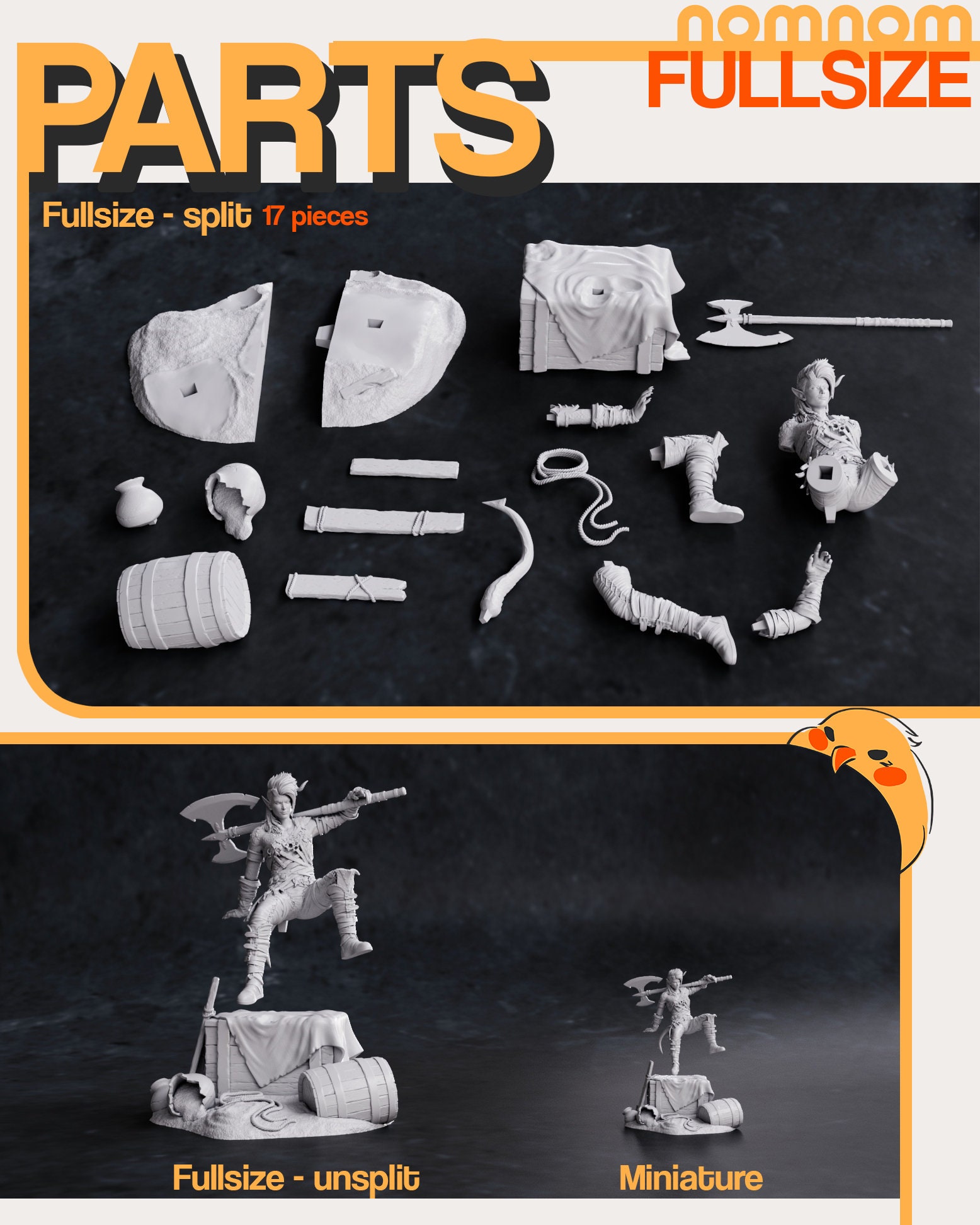 Karlach sitting Pose Statue or Model Kit Baldur's Gate D&D Figurine ...