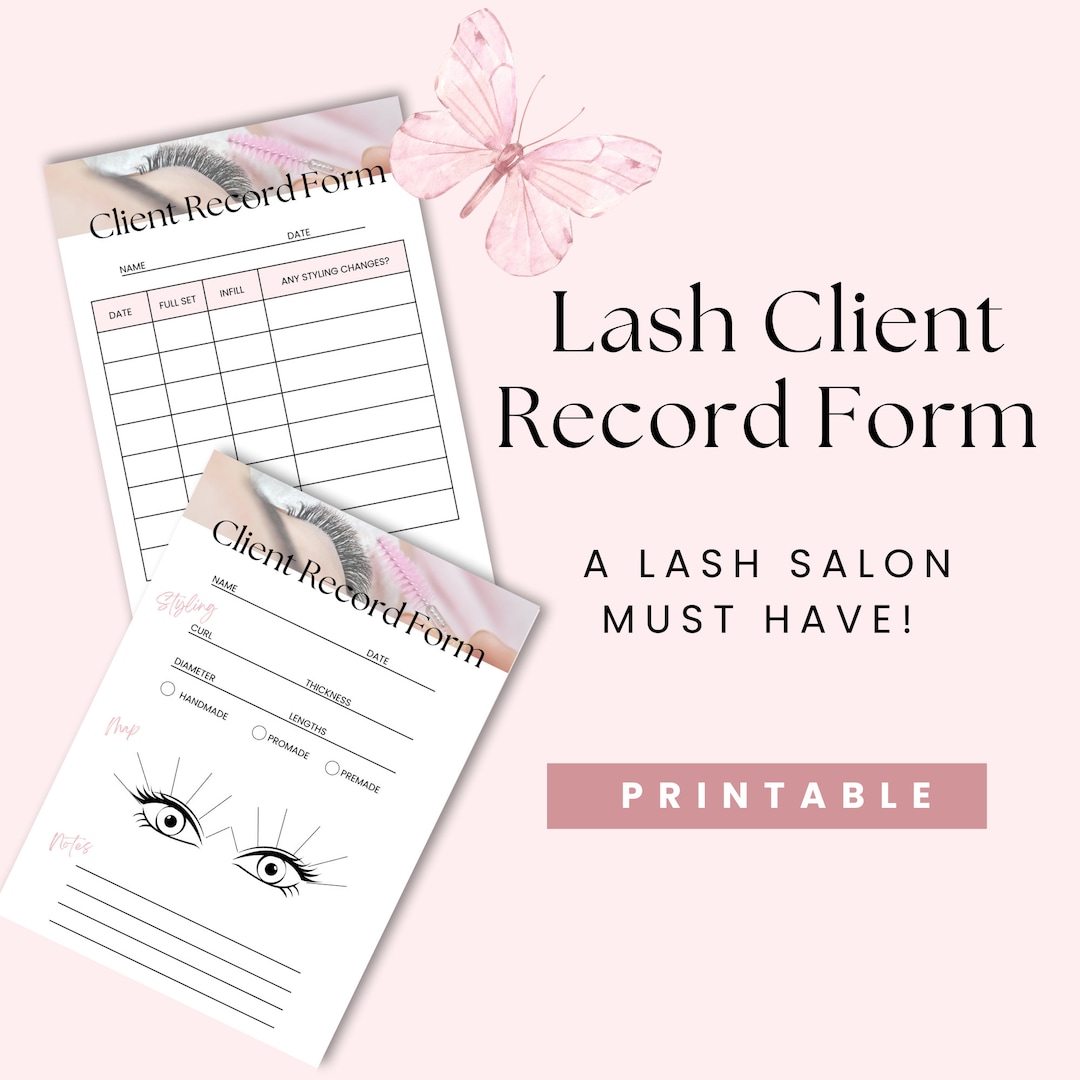 Lash Client Record Form - Printable - Etsy