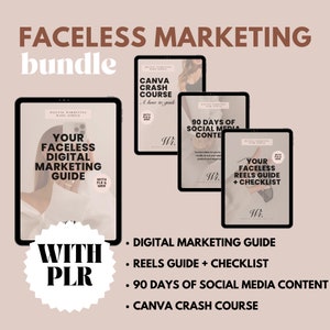 Faceless Digital Marketing Bundle Beginners PLR/MRR How to Guides ...