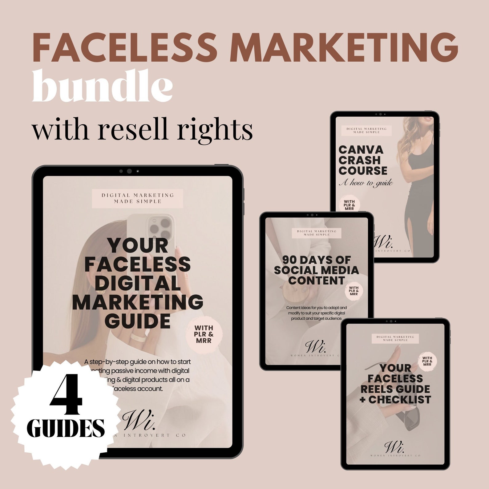 Faceless Digital Marketing Bundle Beginners PLR/MRR How to Guides ...