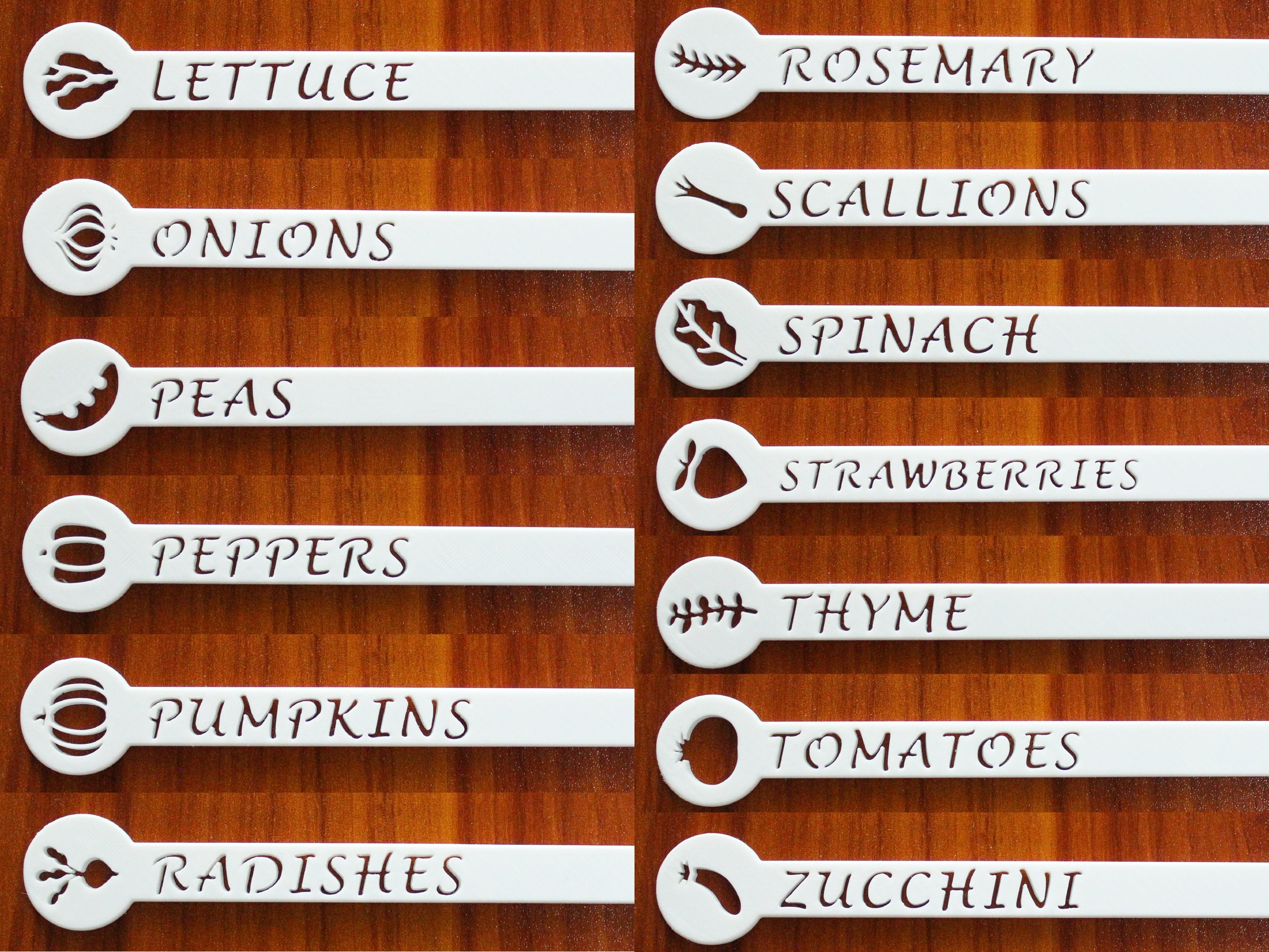 Custom Plant Labels With Cartoon Icons set of 5 - Etsy