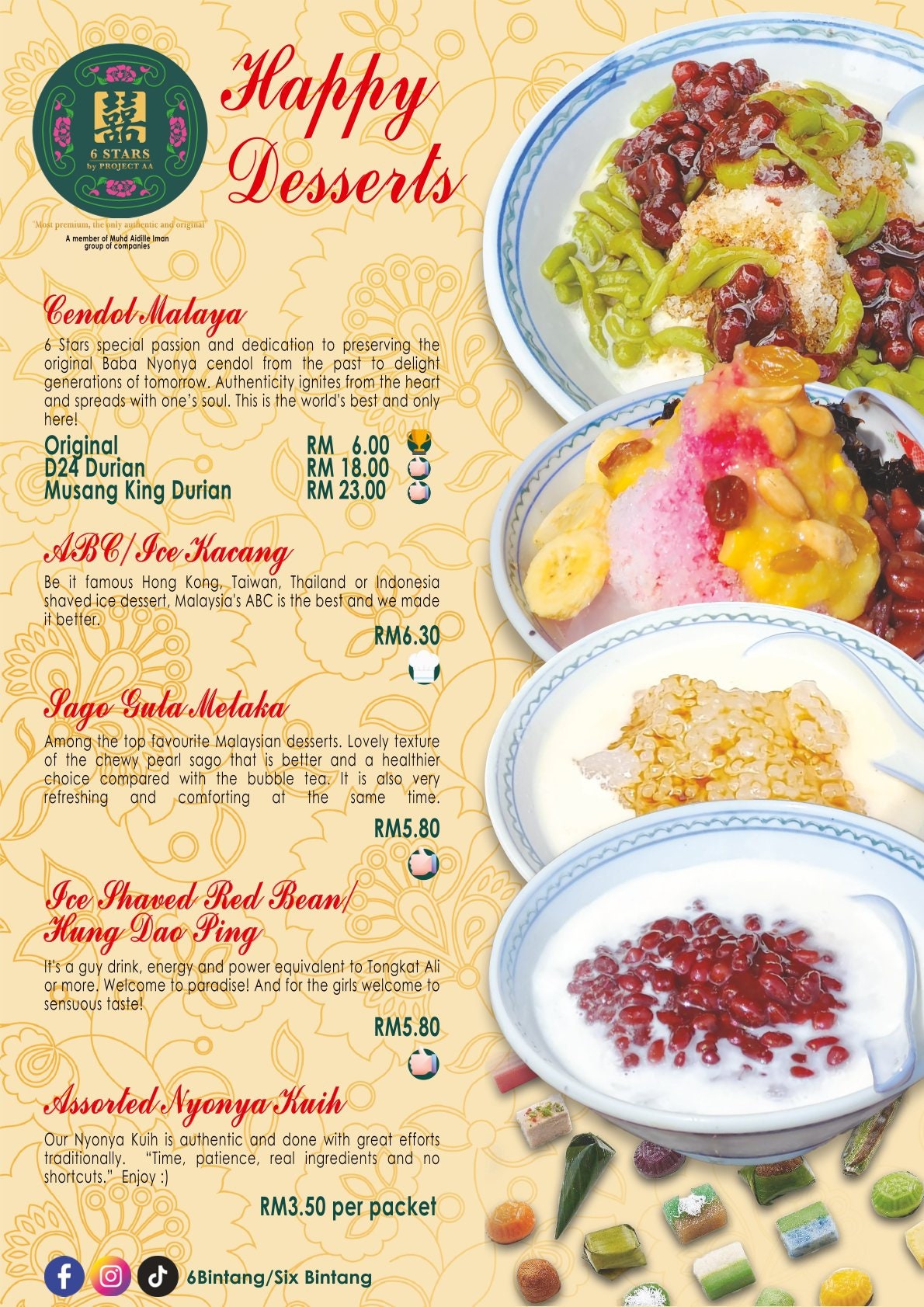 Baba Nyonya Menu Design Template - Etsy