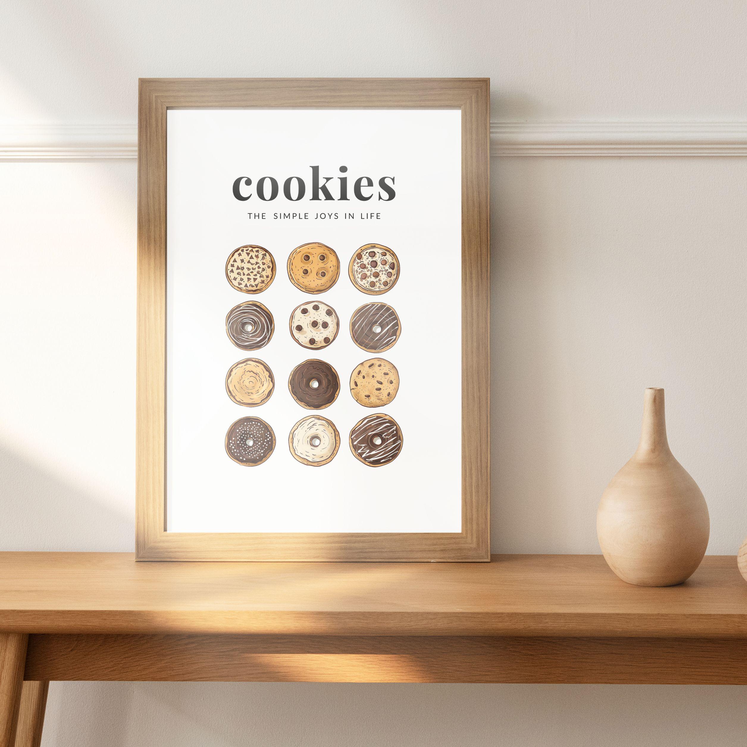 Cute Cookie Poster | Charming Baking Wall Art | Printable Baking Poster ...