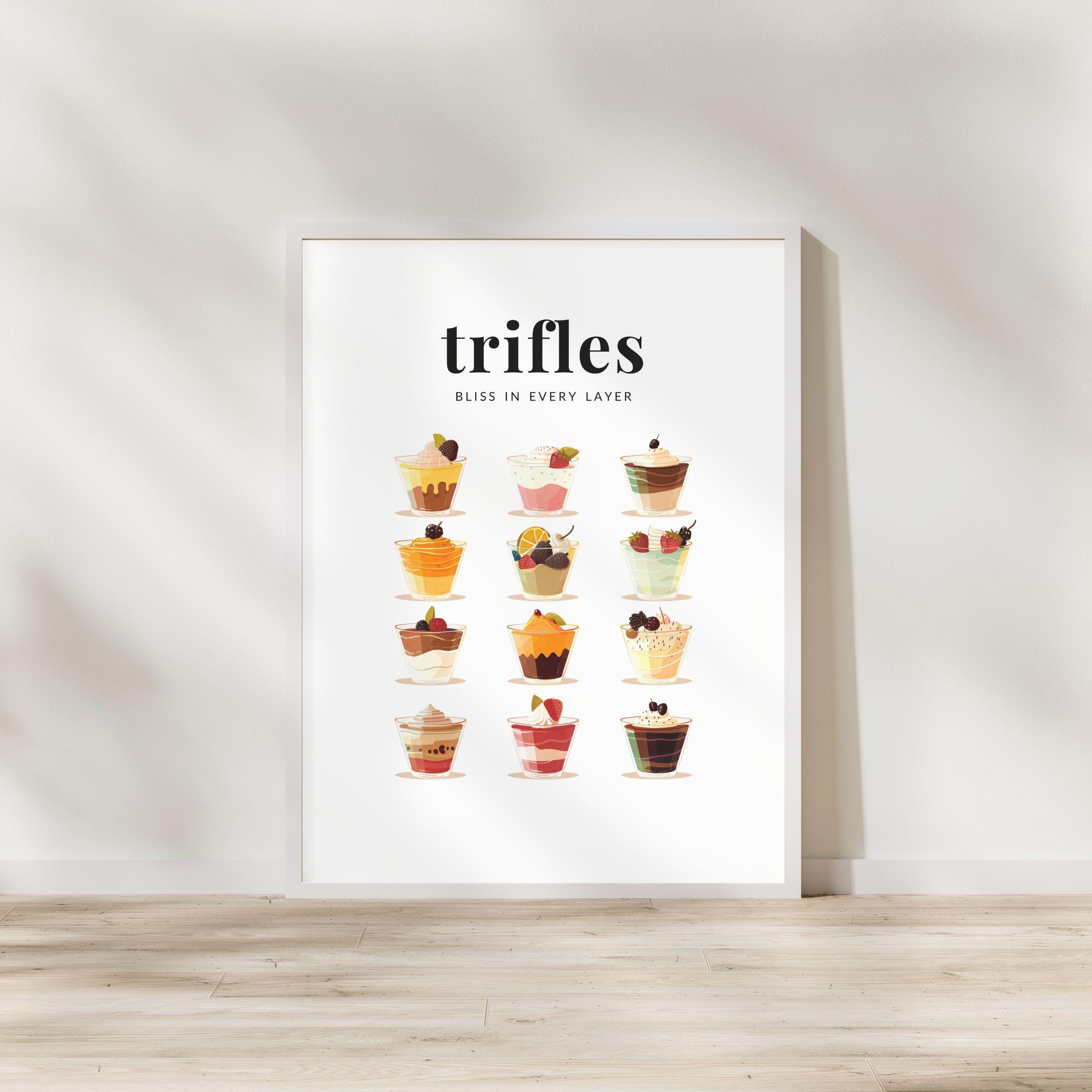 Whimsical Trifle Wall Art | Fun Dessert Printable | Colourful Kitchen ...