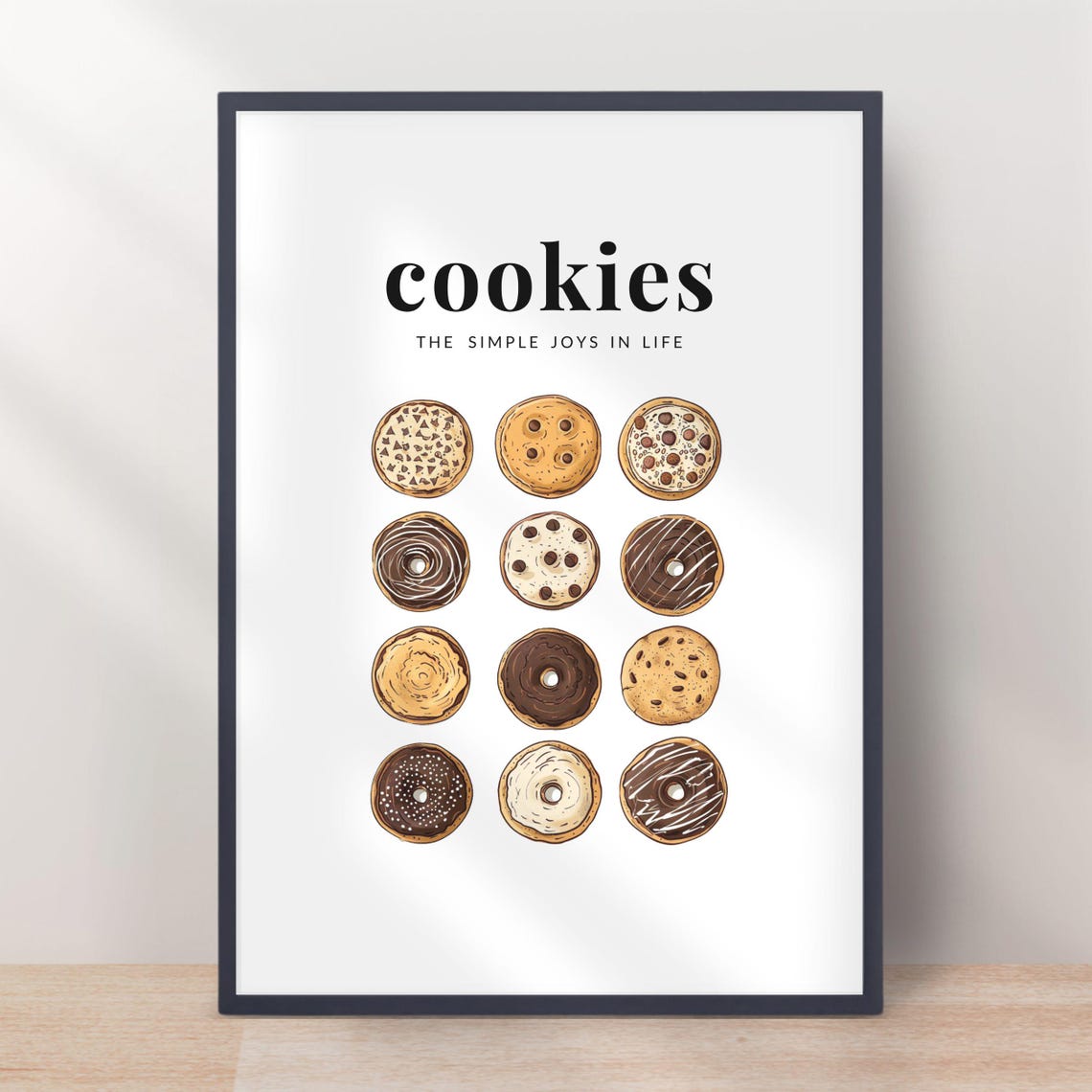 Cute Cookie Poster | Charming Baking Wall Art | Printable Baking Poster ...