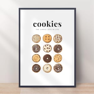 Cute Cookie Poster | Charming Baking Wall Art | Printable Baking Poster ...