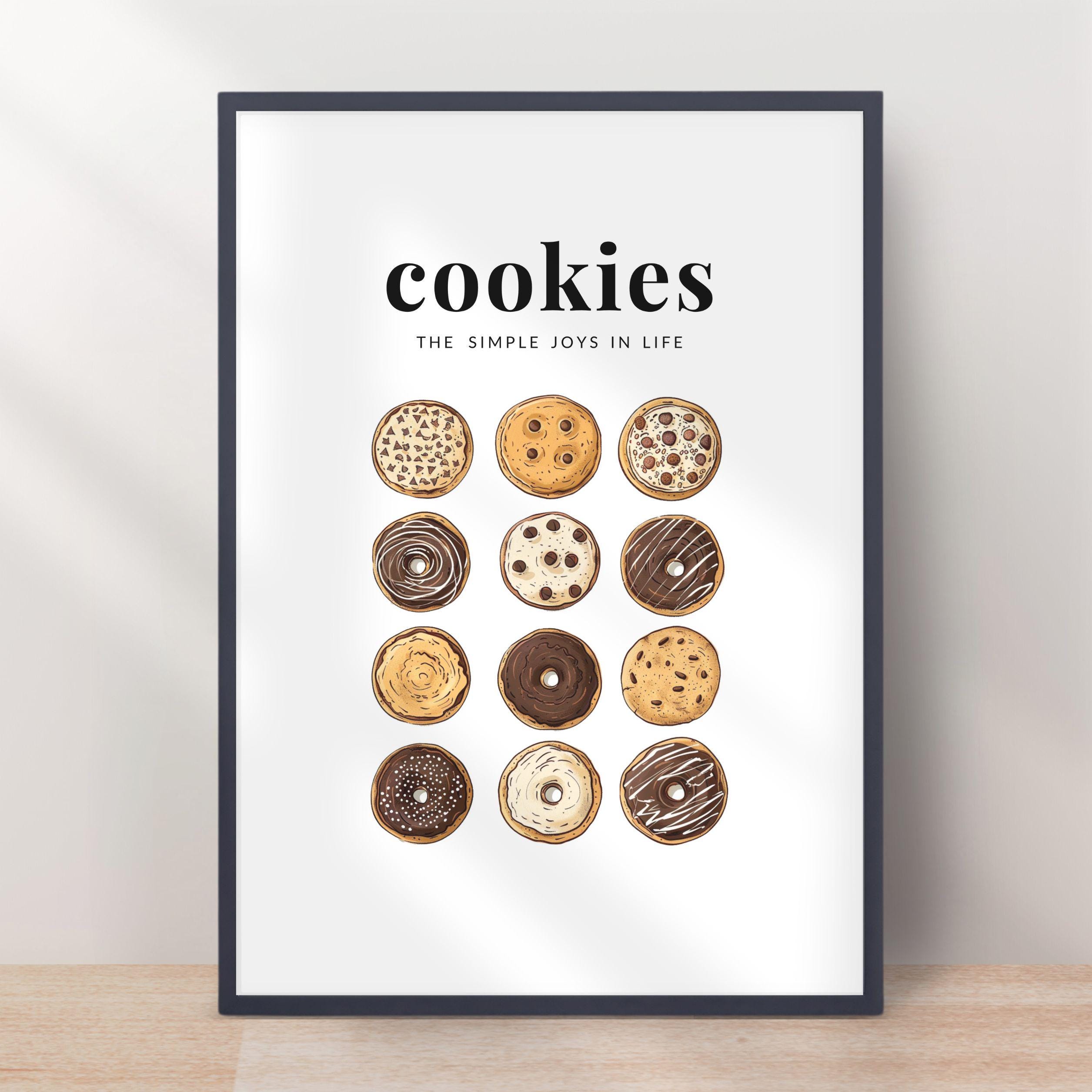 Cute Cookie Poster | Charming Baking Wall Art | Printable Baking Poster ...