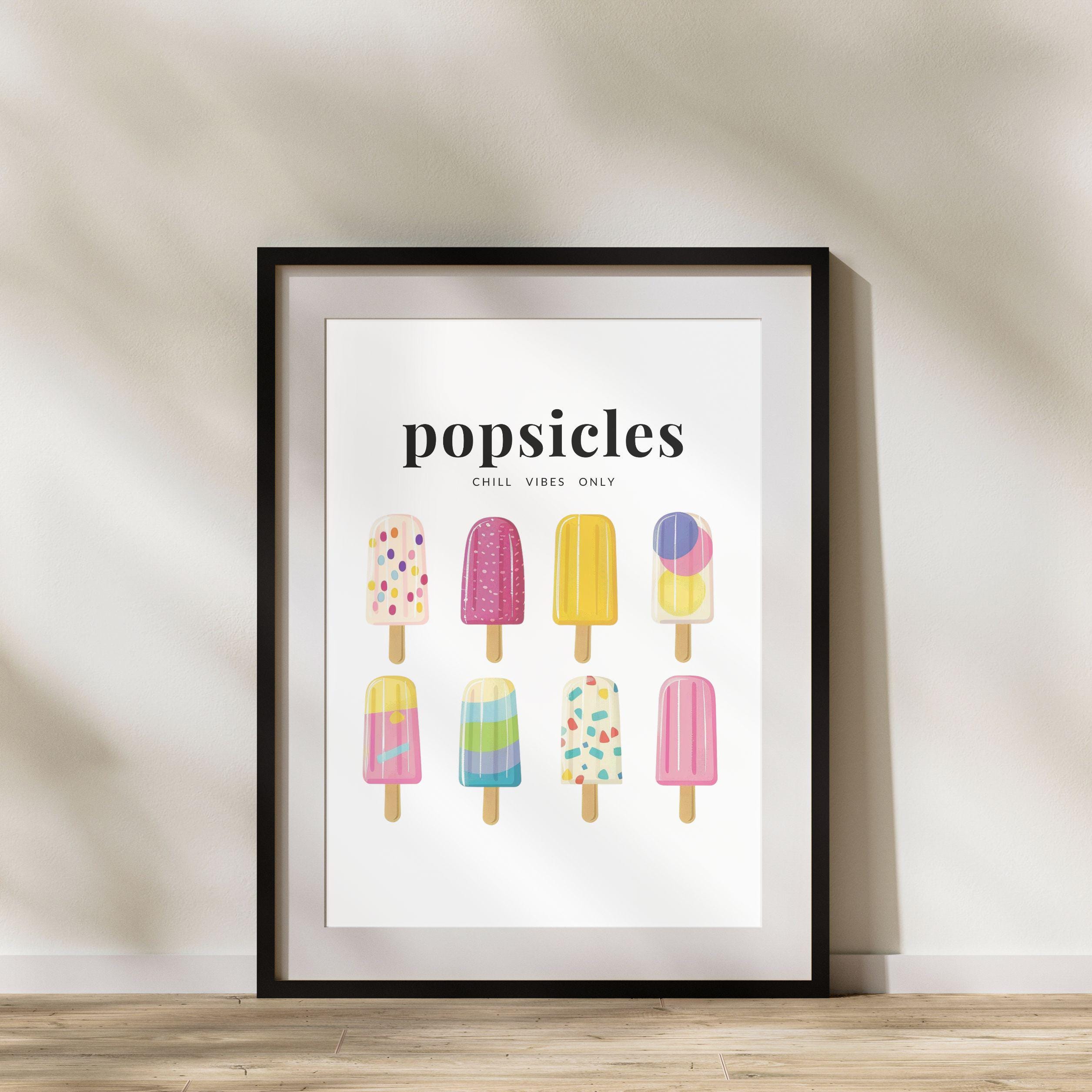 Colorful Popsicle Wall Art | Fun Printable Wall Decor | Cute Dessert ...