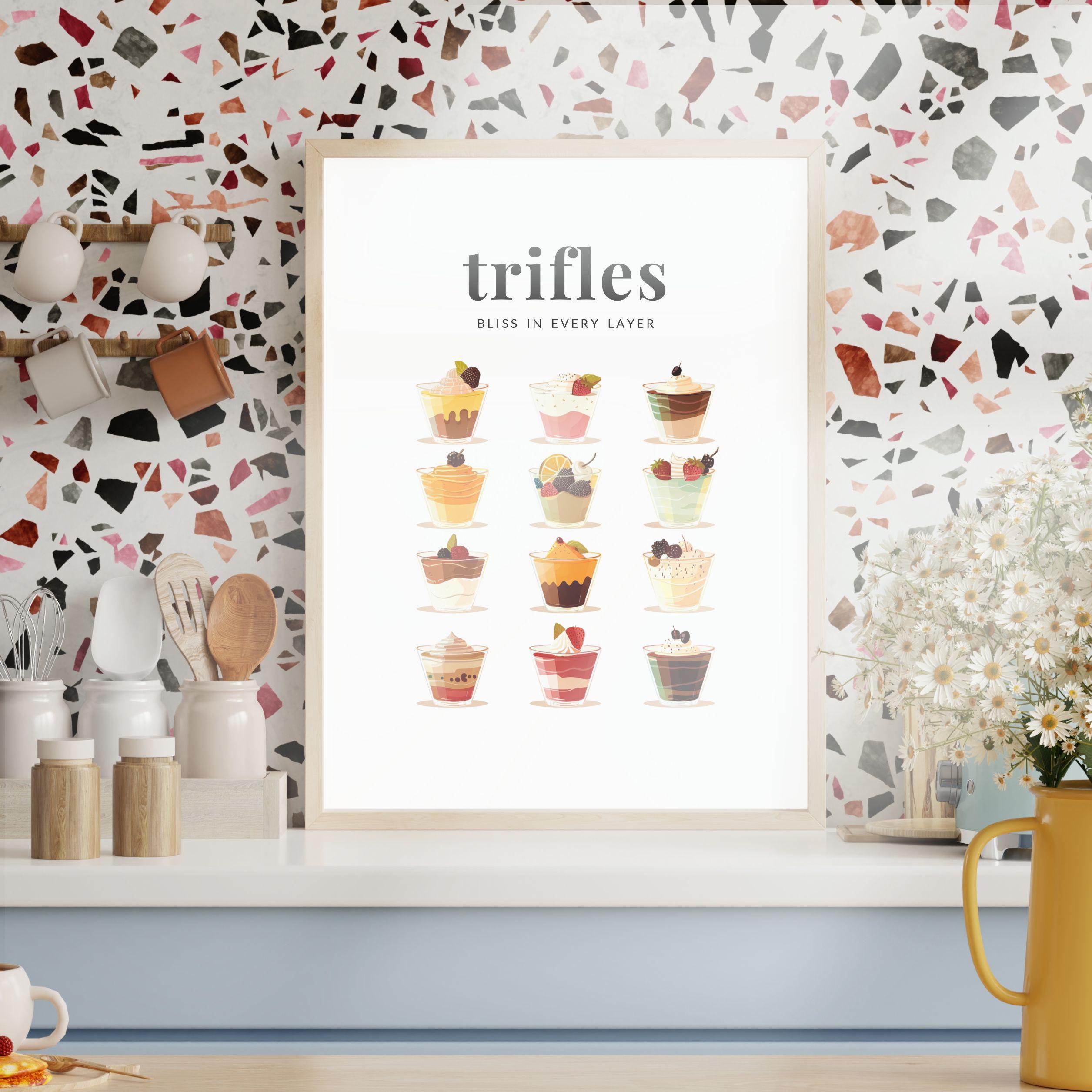 Whimsical Trifle Wall Art | Fun Dessert Printable | Colourful Kitchen ...