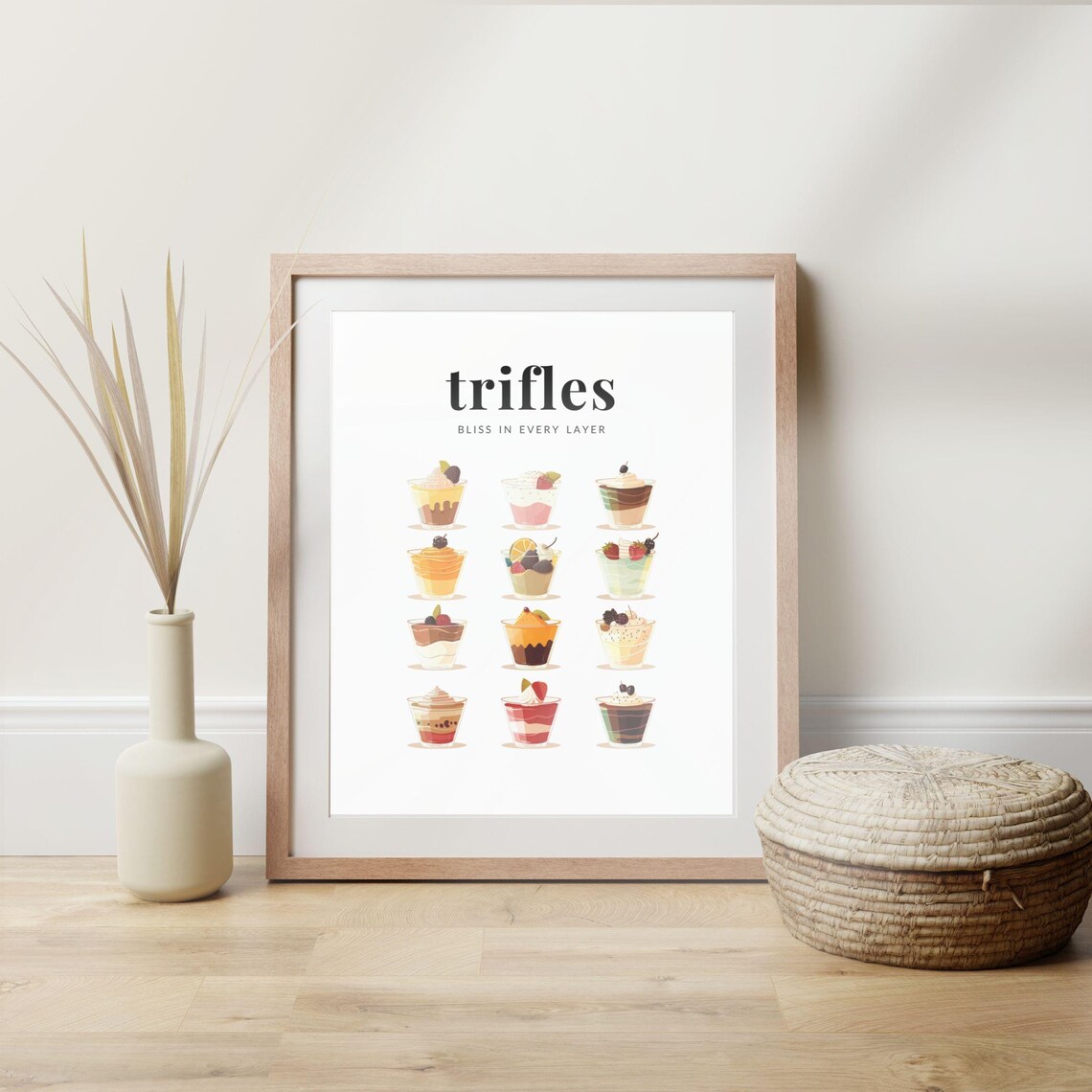 Whimsical Trifle Wall Art | Fun Dessert Printable | Colourful Kitchen ...