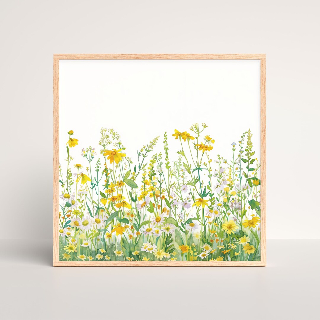 Printable Wildflower Wall Art, Summer Wildflower Prints, Yellow ...