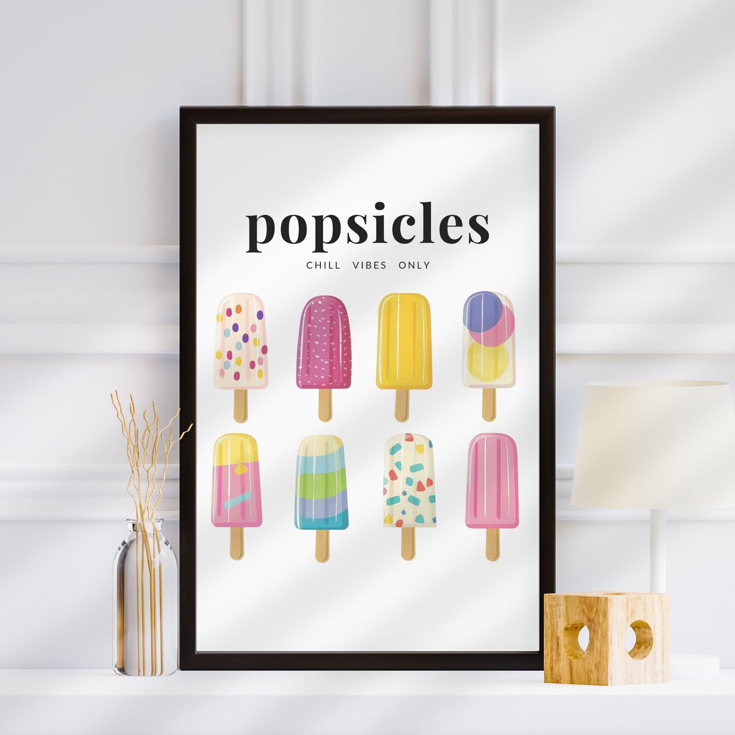 Colorful Popsicle Wall Art | Fun Printable Wall Decor | Cute Dessert ...